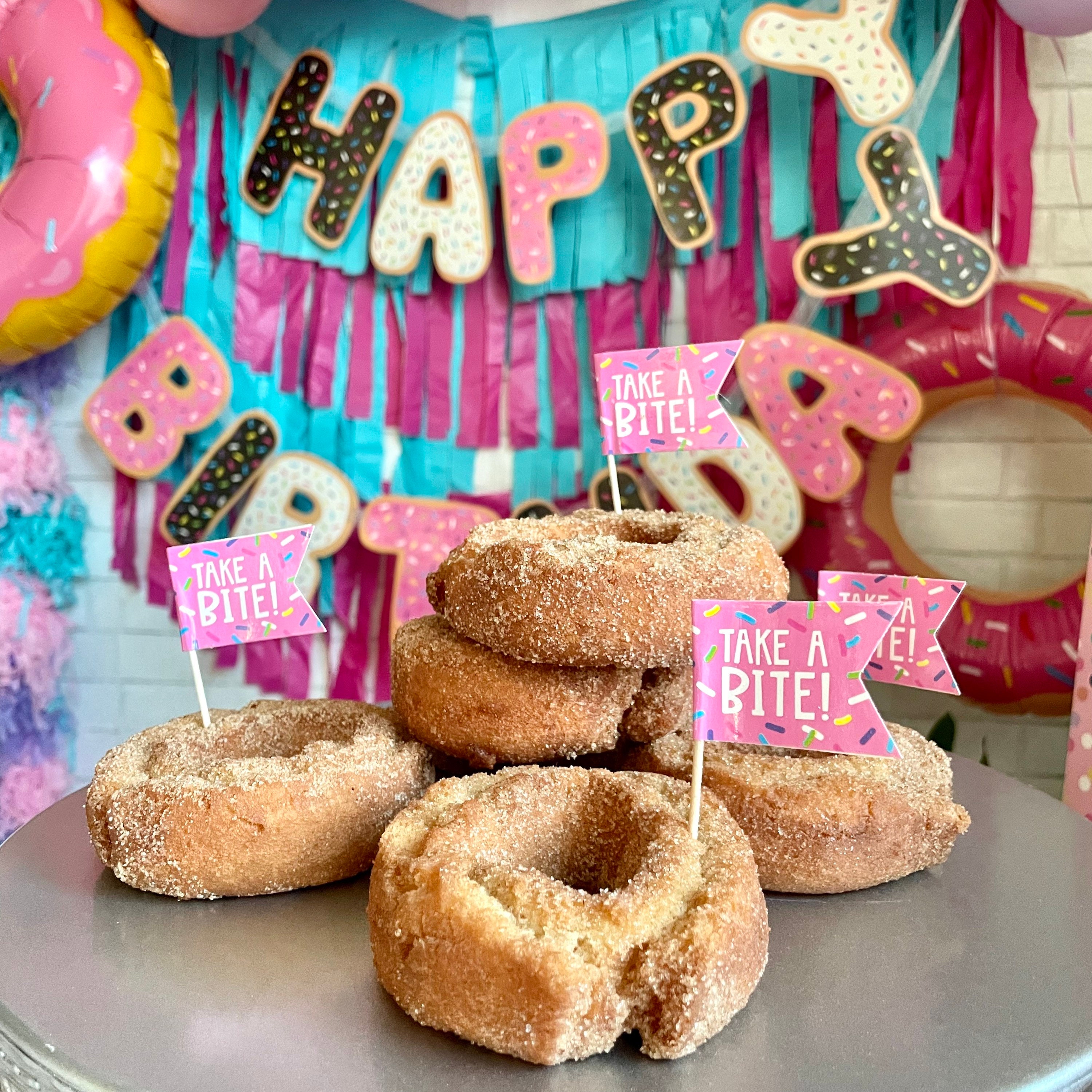 Donut Cupcake Toppers Donut Birthday Party Cupcake Toppers - Etsy