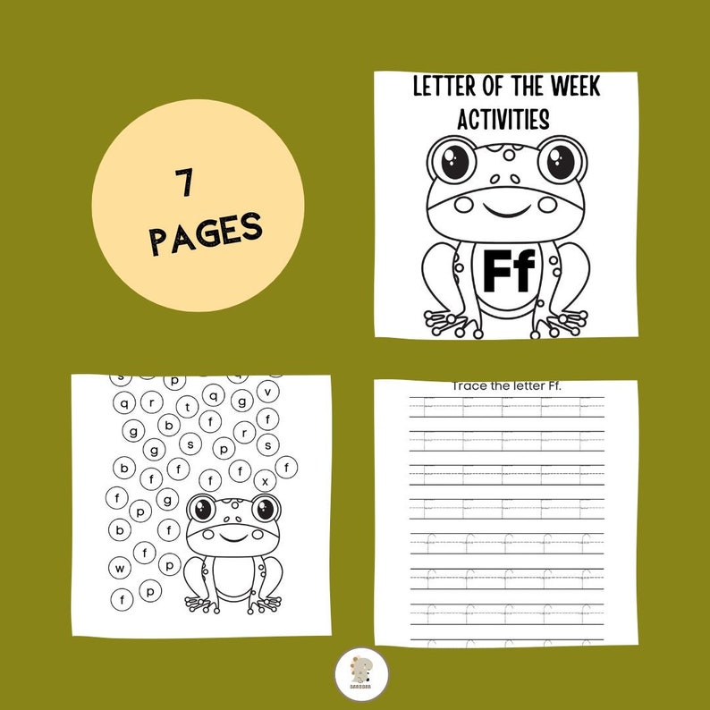 Alphabet Worksheets Ff Letter of the Week Learning Pages - Etsy