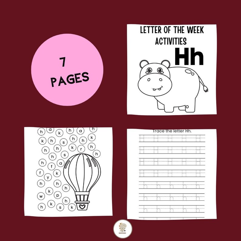 Alphabet Worksheets Hh Letter of the Week Learning Pages - Etsy