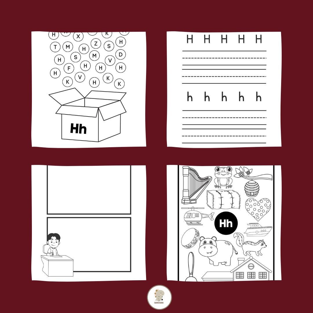 Alphabet Worksheets Hh Letter of the Week Learning Pages for Kids - Etsy