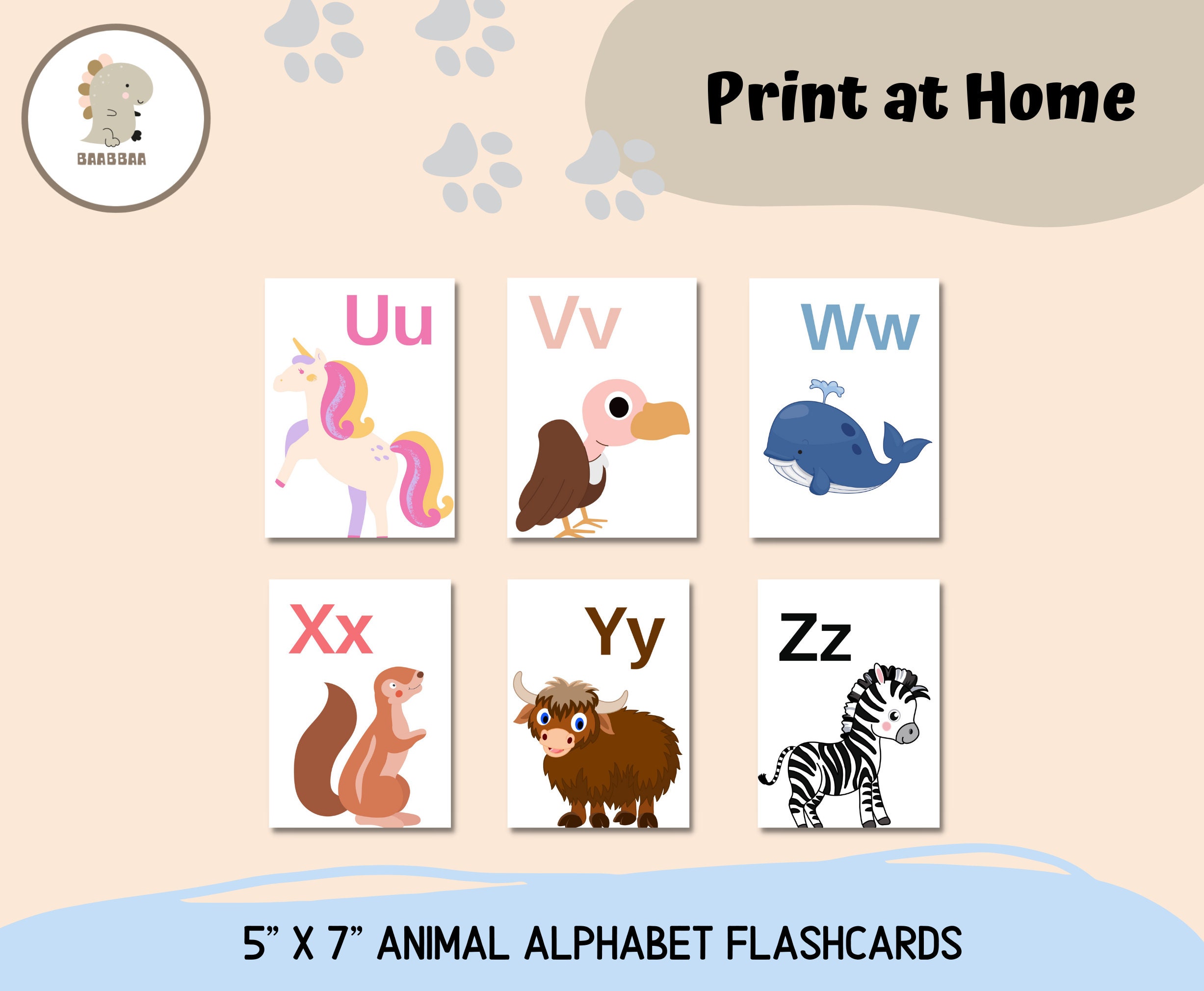 Animal Alphabet Flash Cards | A - Z | ABC Animal Flash Cards ...