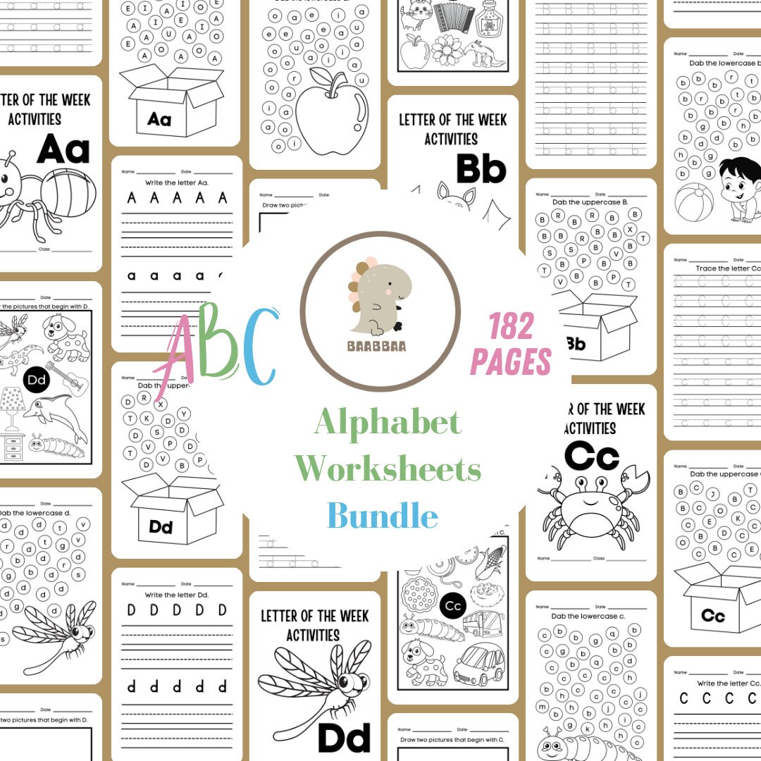 Alphabet Worksheets Bundle Letter of the Week 182 Pages - Etsy