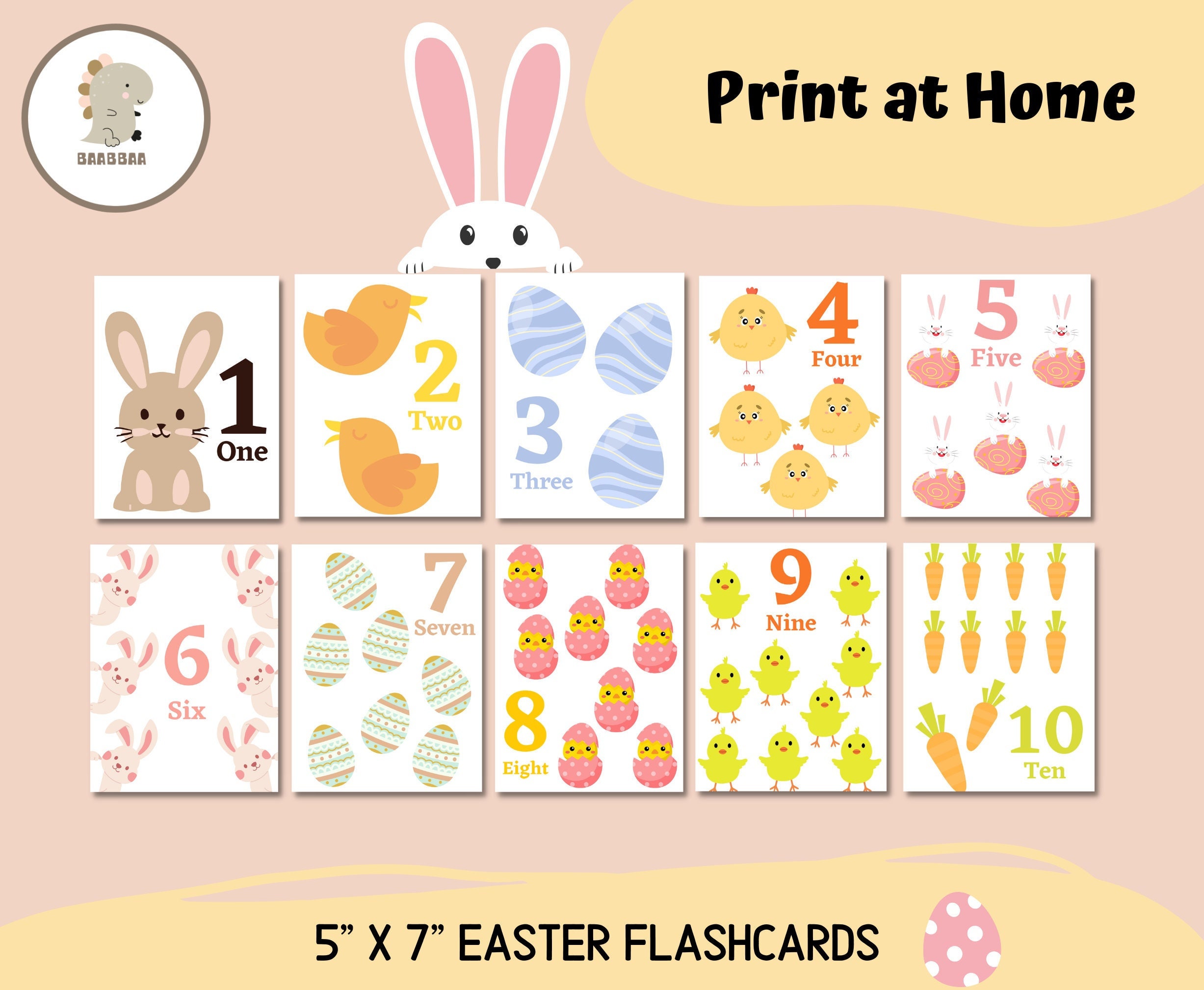 Easter Flash Cards 1 - 10 | Preschool | Kindergarten | Activity ...