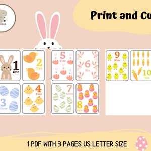 Easter Flash Cards 1 - 10 | Preschool | Kindergarten | Activity ...