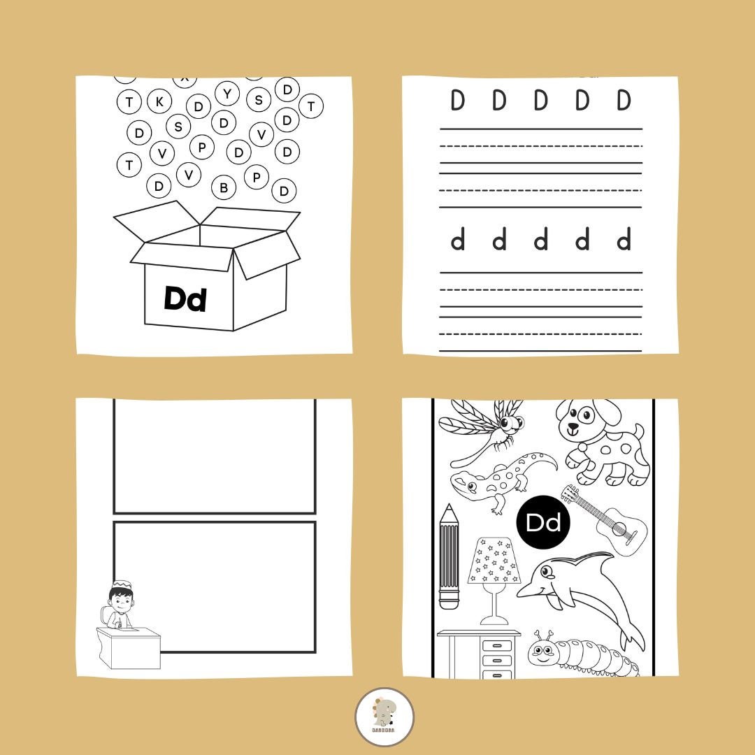 Alphabet Worksheets Dd Letter of the Week Dd 7 Learning Pages for Kids ...