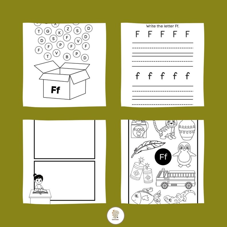 Alphabet Worksheets Ff Letter of the Week Learning Pages - Etsy