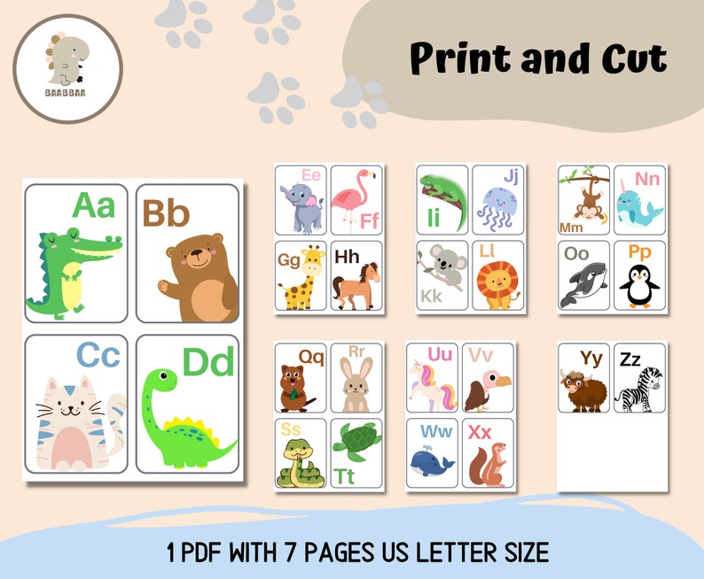 Animal Alphabet Flash Cards | A - Z | ABC Animal Flash Cards ...