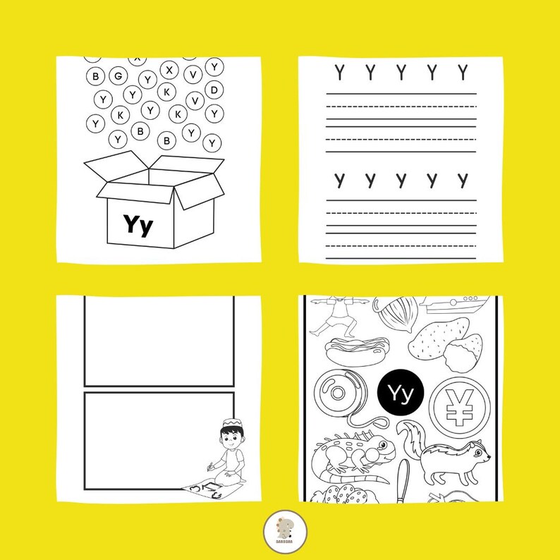 Alphabet Worksheets Yy Letter of the Week 7 Learning Pages - Etsy