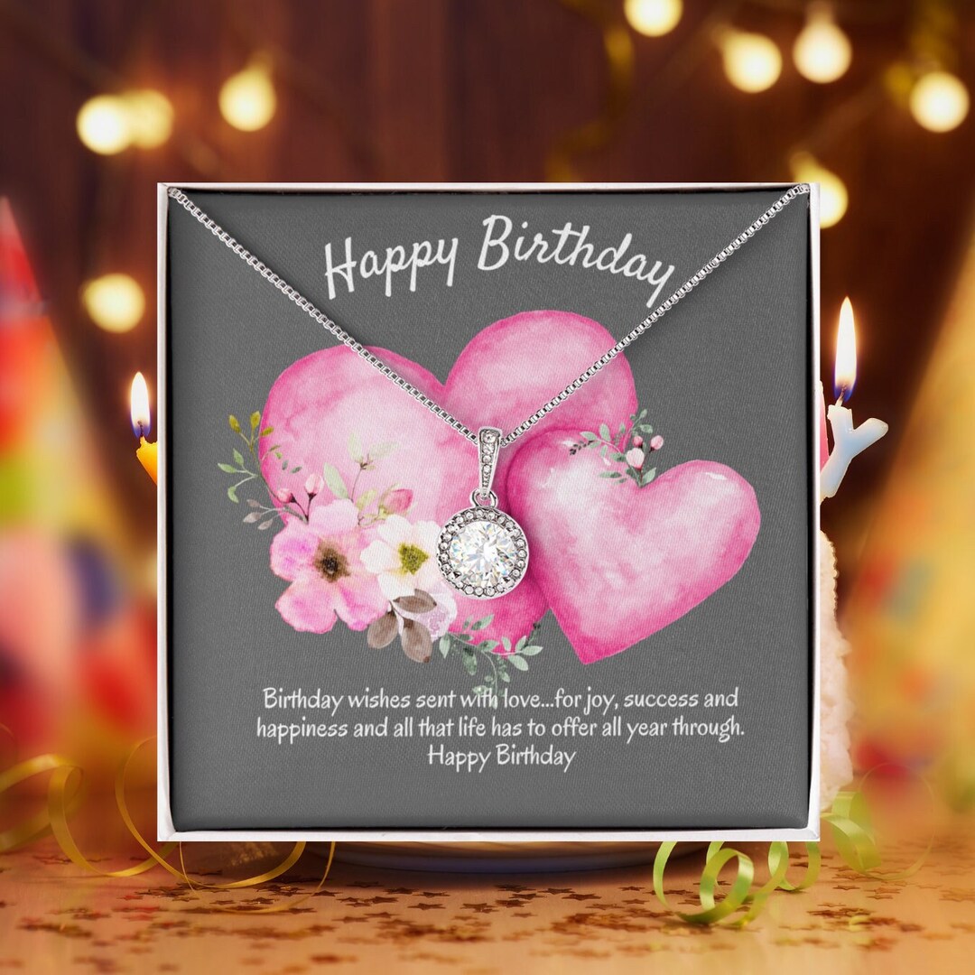 Birthday Wishes Necklace Happy Birthday Necklace Birthday - Etsy