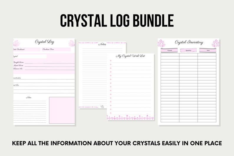 Crystal Inventory Worksheet, Inventory, Inventory Tracker, Crystal Wish ...