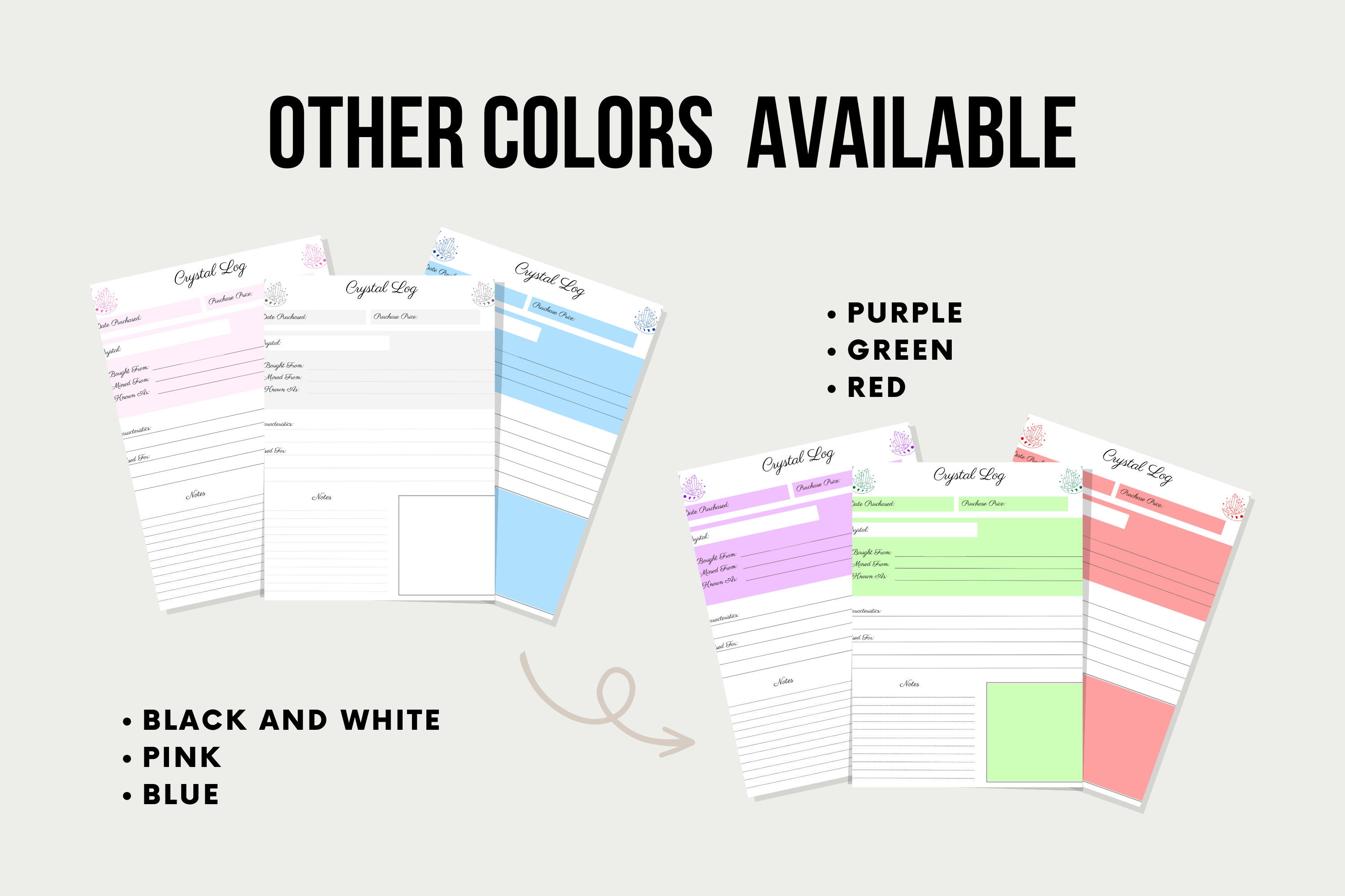 Crystal Inventory Worksheet, Inventory, Inventory Tracker, Crystal Wish ...