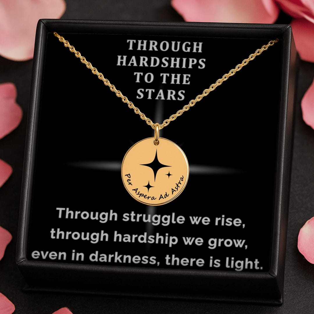 Per Aspera Ad Astra Necklace – Latin Motto Jewelry, Inspirational ...