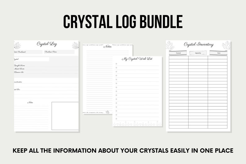 Crystal Inventory Worksheet, Inventory, Inventory Tracker, Crystal Wish ...