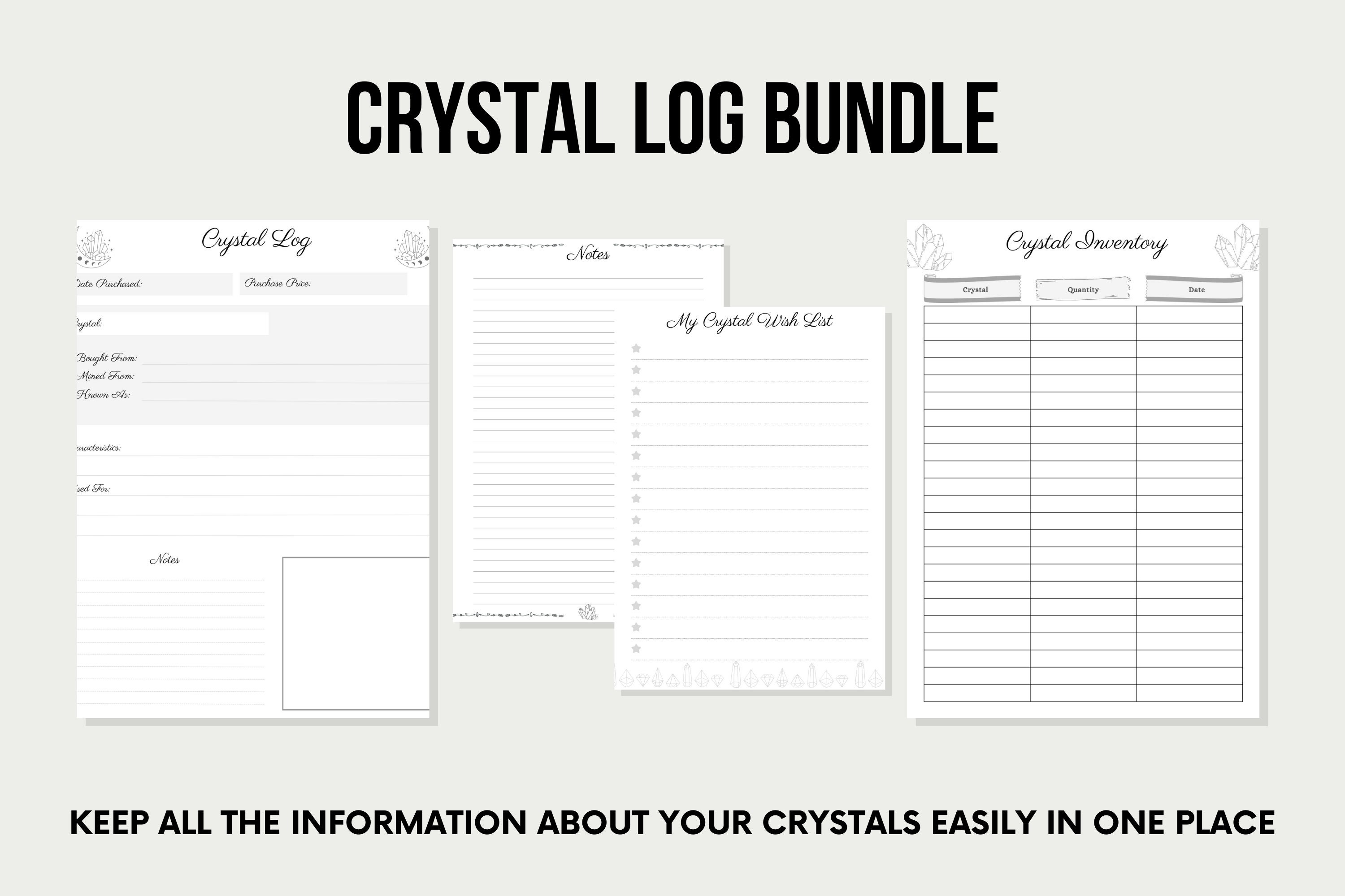 Crystal Inventory Worksheet, Inventory, Inventory Tracker, Crystal Wish ...