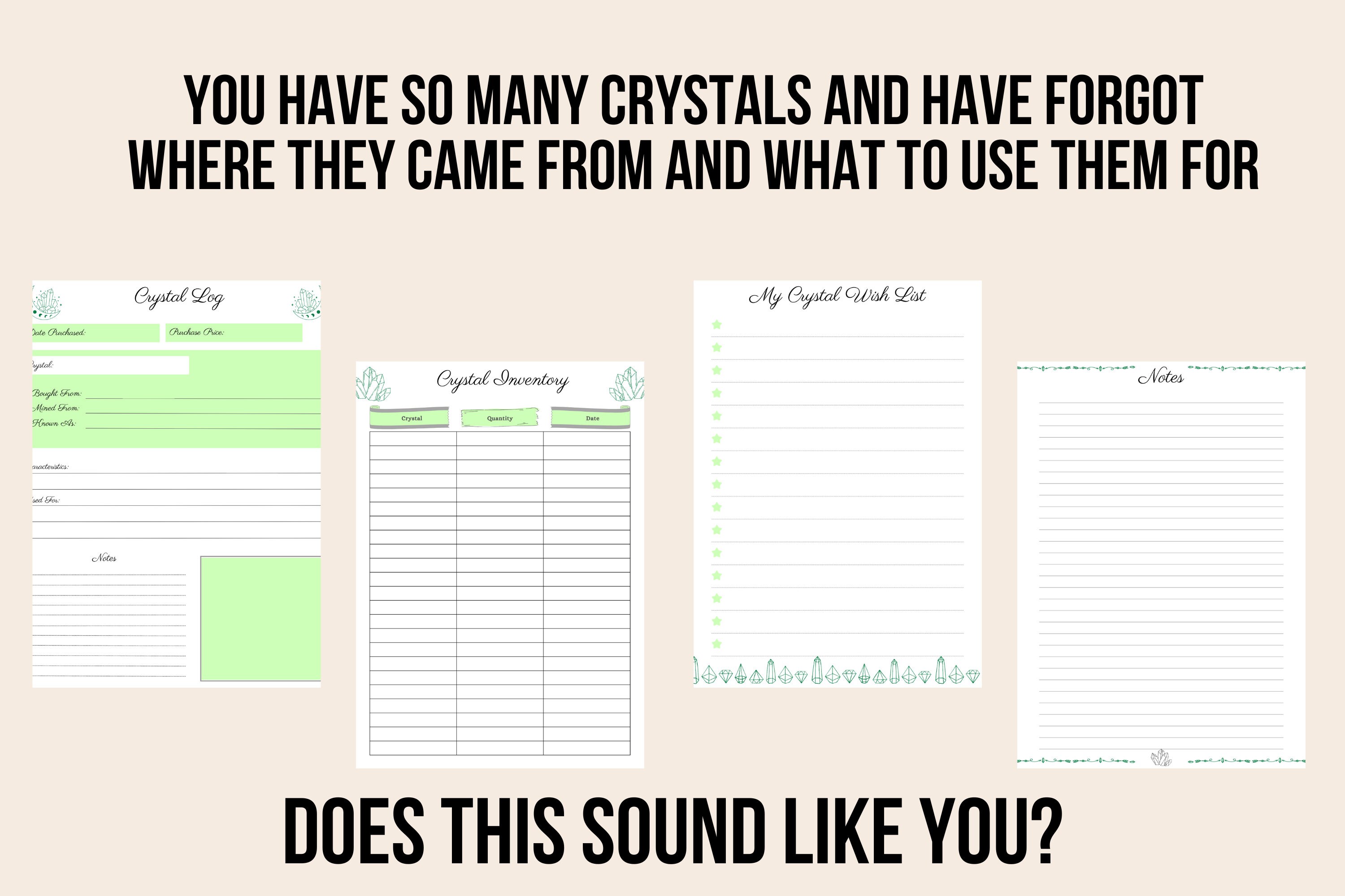 Crystal Inventory Worksheet, Inventory, Inventory Tracker, Crystal Wish ...