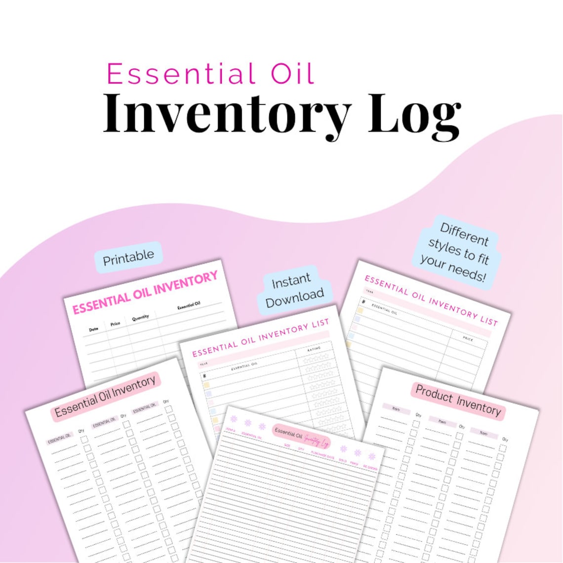 Printable Essential Oil Inventory Log-instant Download-8.5x11 Inches ...