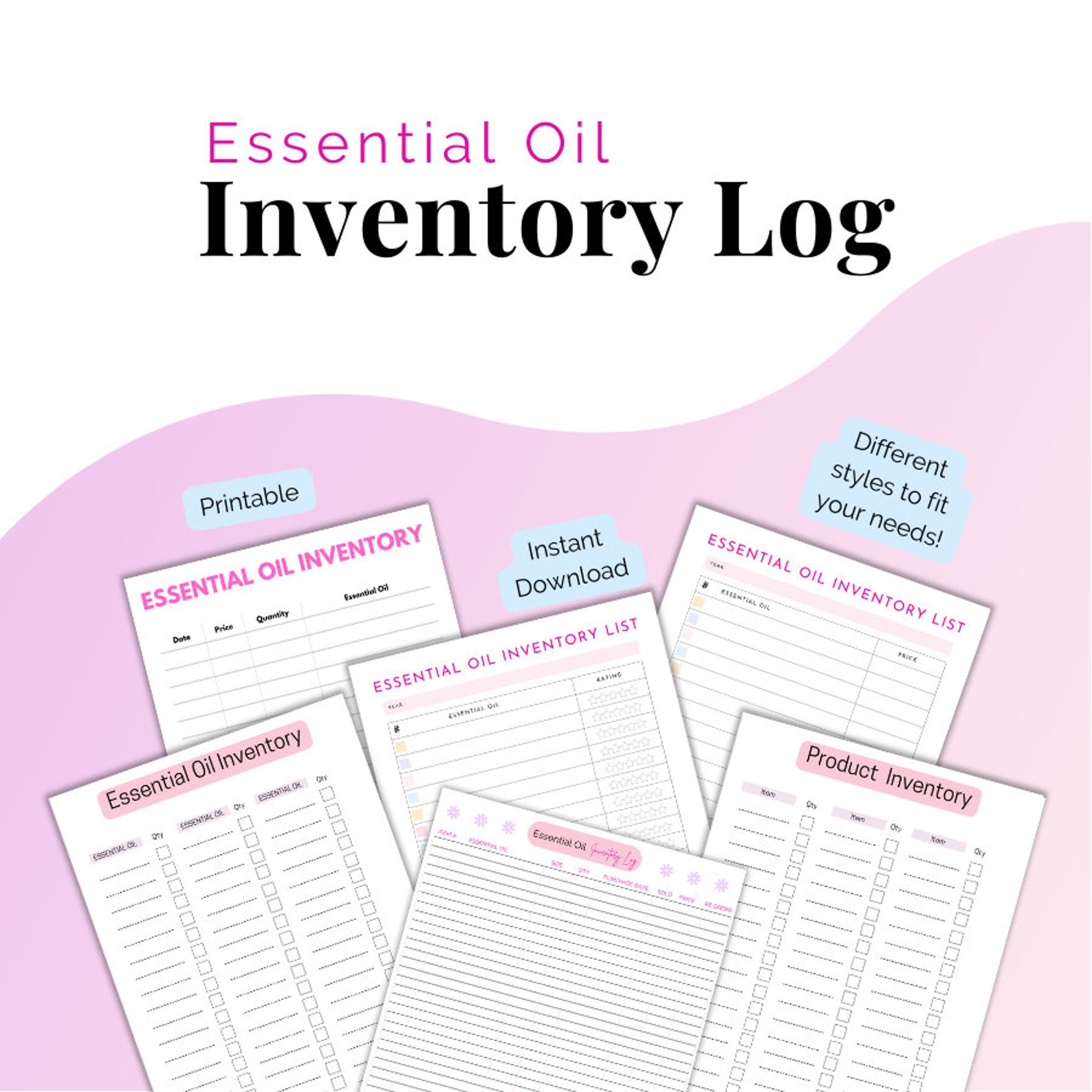 Printable Essential Oil Inventory Log-instant Download-8.5x11 Inches ...
