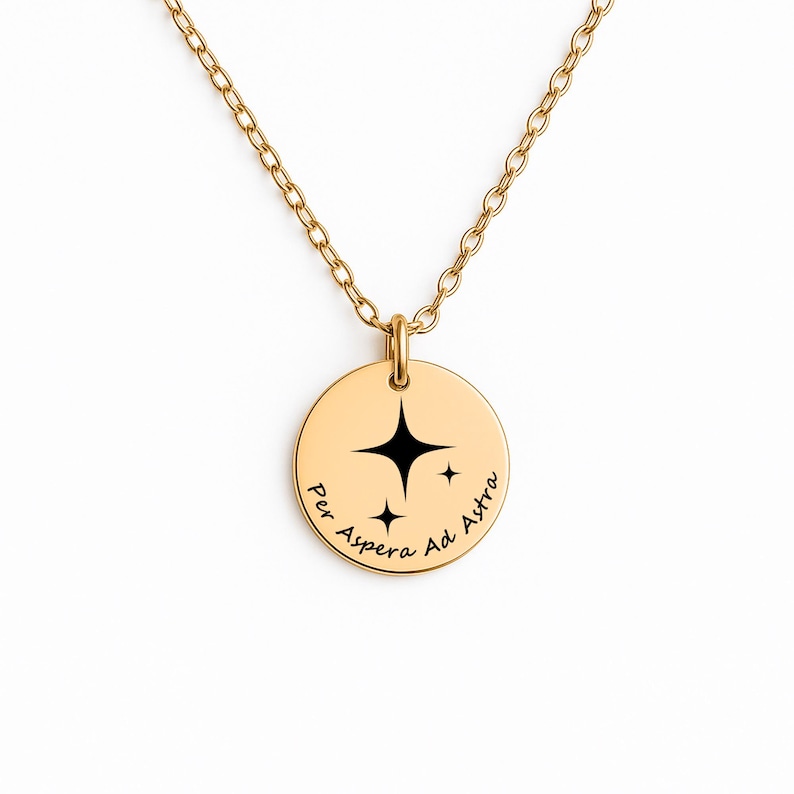 Per Aspera Ad Astra Necklace – Latin Motto Jewelry, Inspirational ...