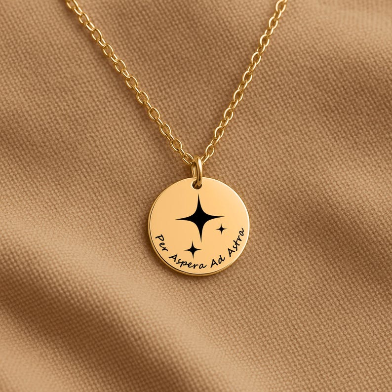 Per Aspera Ad Astra Necklace – Latin Motto Jewelry, Inspirational ...