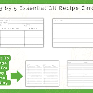 Essential Oil Recipe Cards | Print From Home | Blank Recipe Cards | for ...