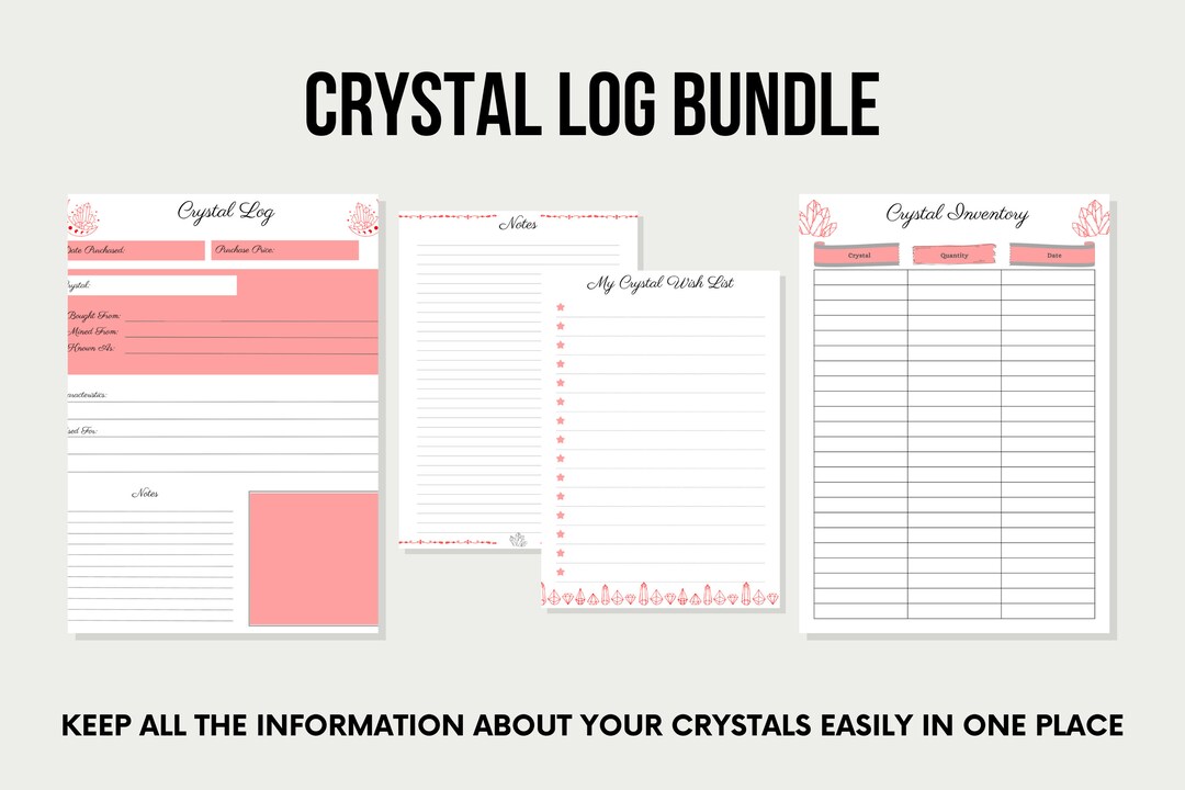 Crystal Inventory Worksheet, Inventory, Inventory Tracker, Crystal Wish ...