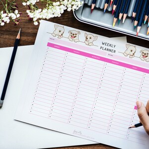 Cut Dog Weekly Planner | Office Planner | Weekly Agenda | Printable to ...