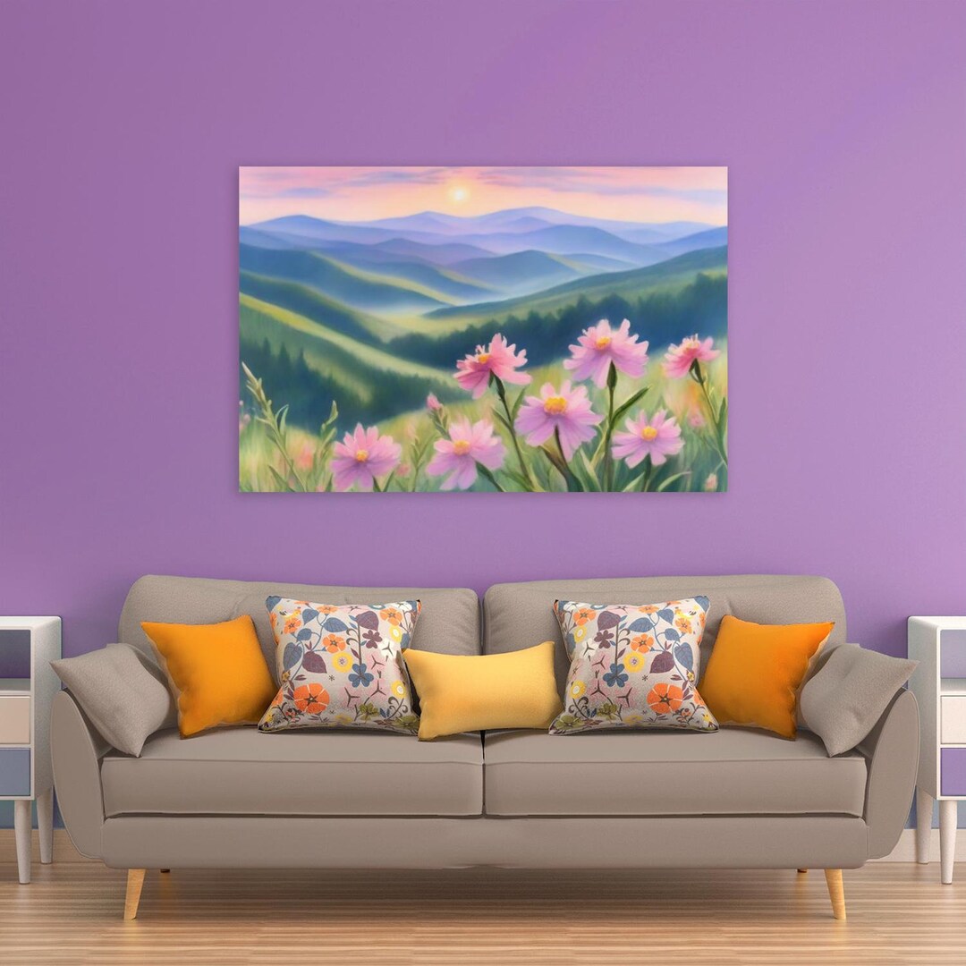 Blue Ridge Mountains Wall Art, Blue Ridge Mountains Art, Canvas Wall ...