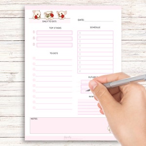 Daily Planner Undated | Cute Dog Theme | Planner Daily Weekly Monthly ...