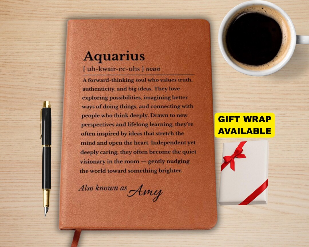 Personalized Aquarius Definition Journal – Custom Zodiac Notebook ...