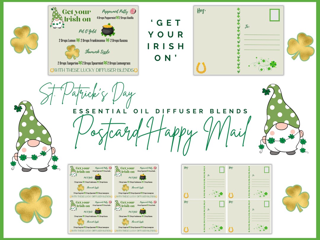 Happy Mail, St. Patricks Day, Printable Post Cards, Fun Mail, Pot of ...