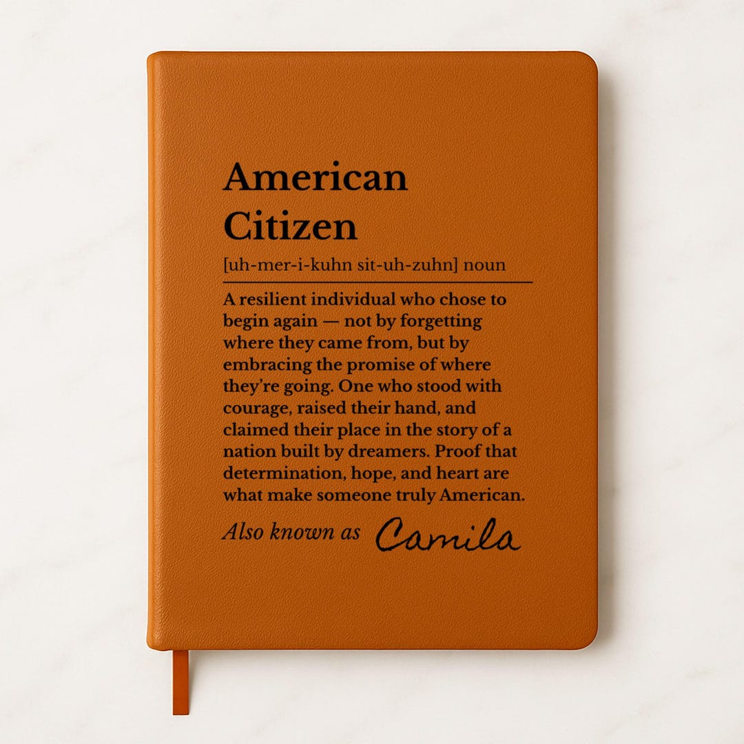 American Citizen Definition Journal, Custom Engraved Notebook for New ...