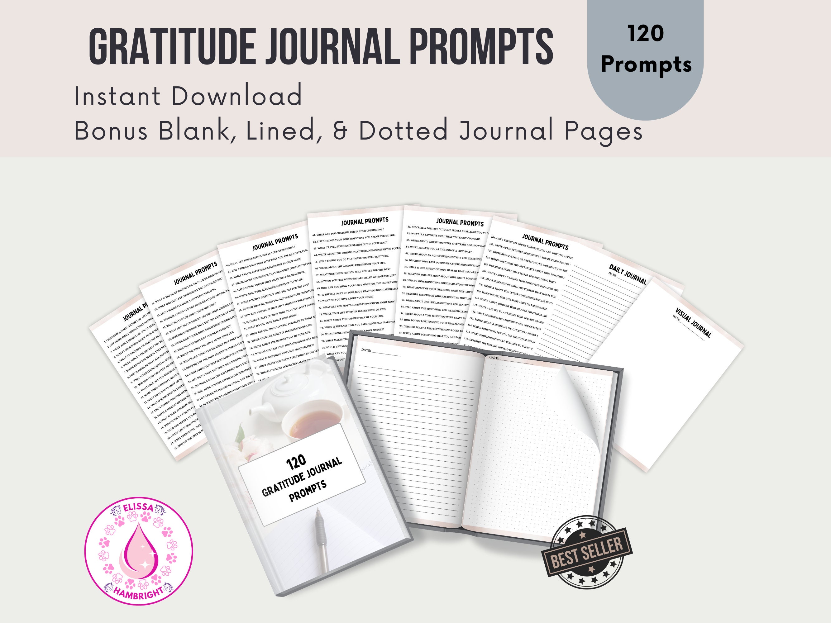 Gratitude Journal Prompts | Prompt Guide | Writing Prompts | Positivity ...