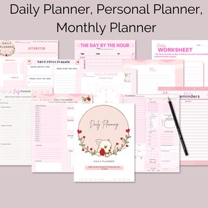 Daily Planner Undated | Cute Dog Theme | Planner Daily Weekly Monthly ...