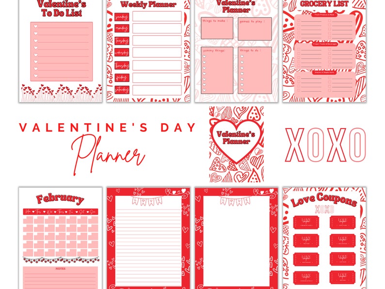 Printable Valentines Day Planner-instant Download-love Coupons-to Do ...