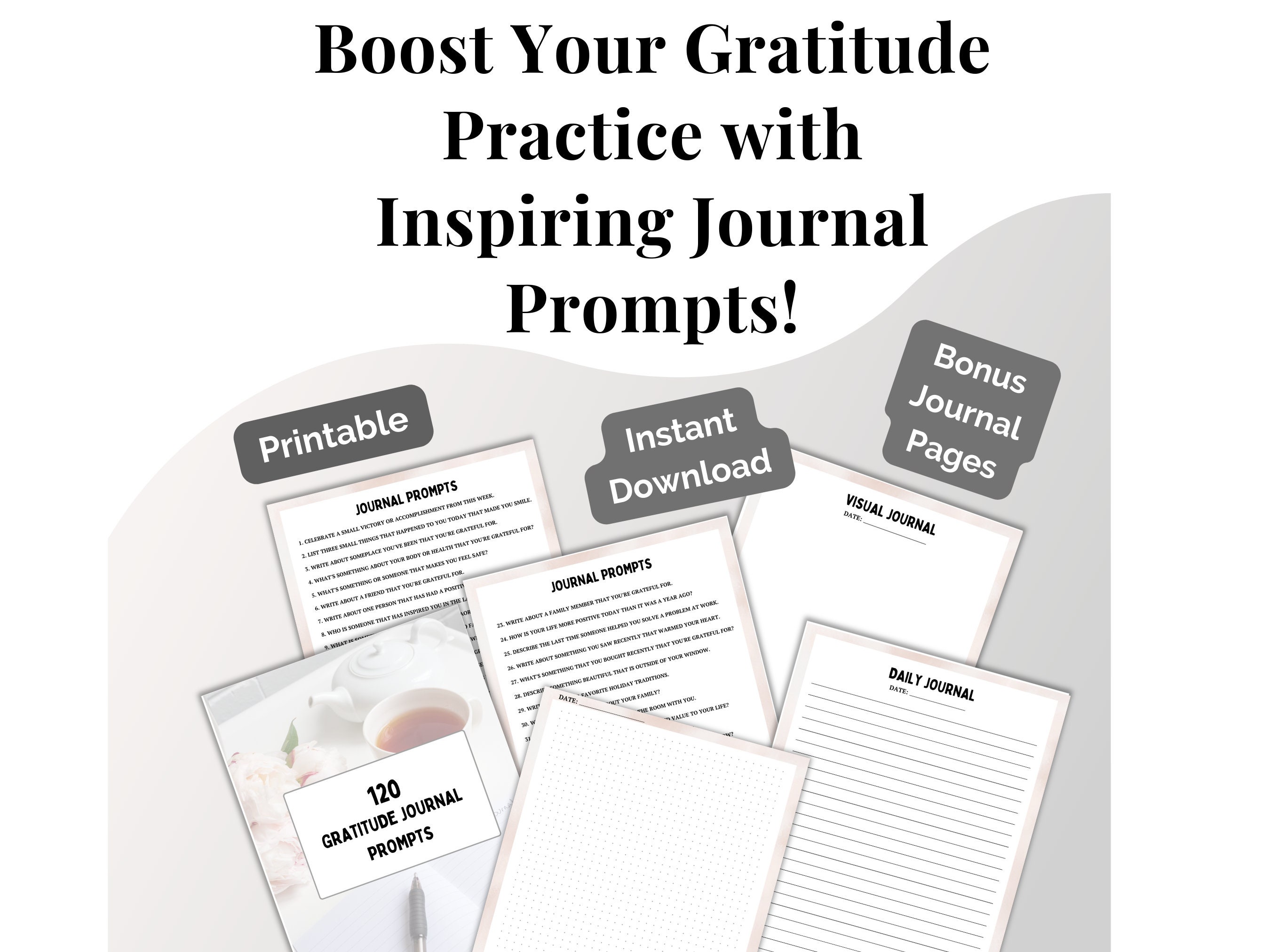 Gratitude Journal Prompts | Prompt Guide | Writing Prompts | Positivity ...