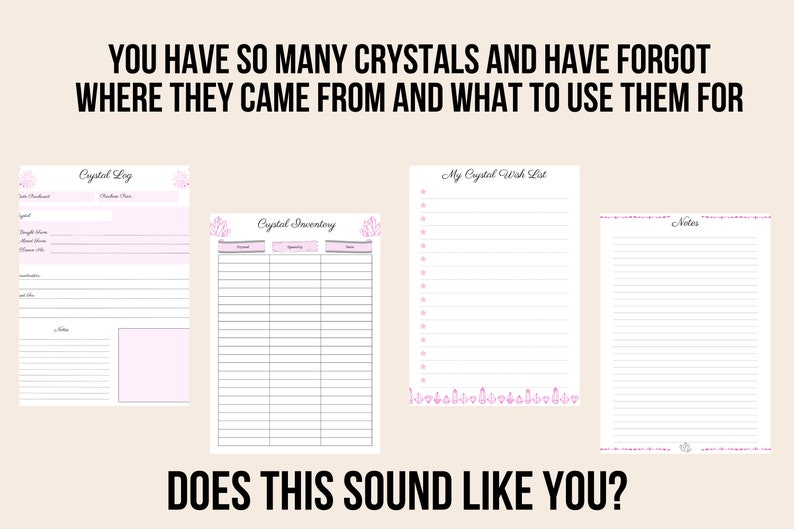 Crystal Inventory Worksheet, Inventory, Inventory Tracker, Crystal Wish ...