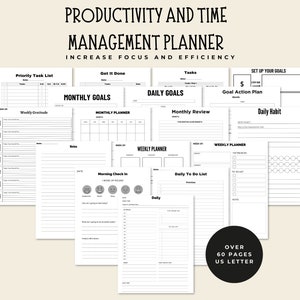 Productivity and Time Management Planner | Hourly Planner for Efficient ...