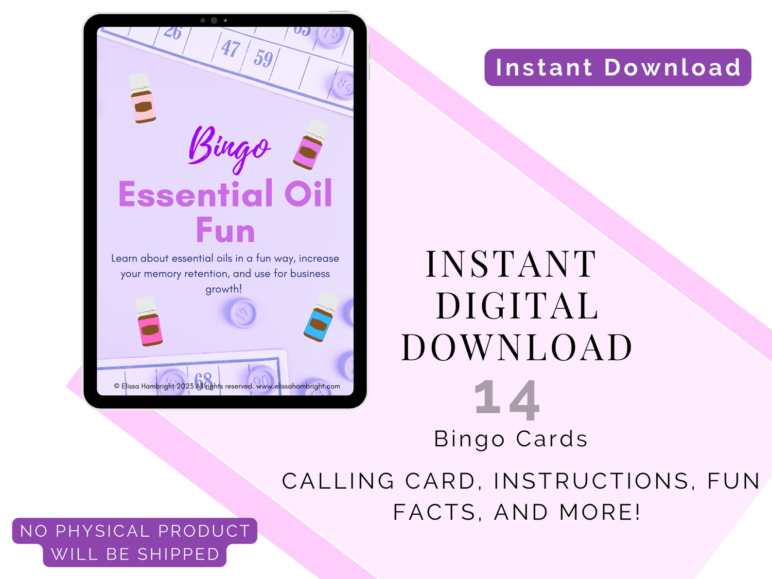Bingo Game | Essential Oils | Printable Party Game | Digital Download ...