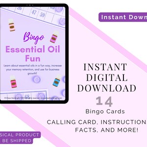 Bingo Game | Essential Oils | Printable Party Game | Digital Download ...