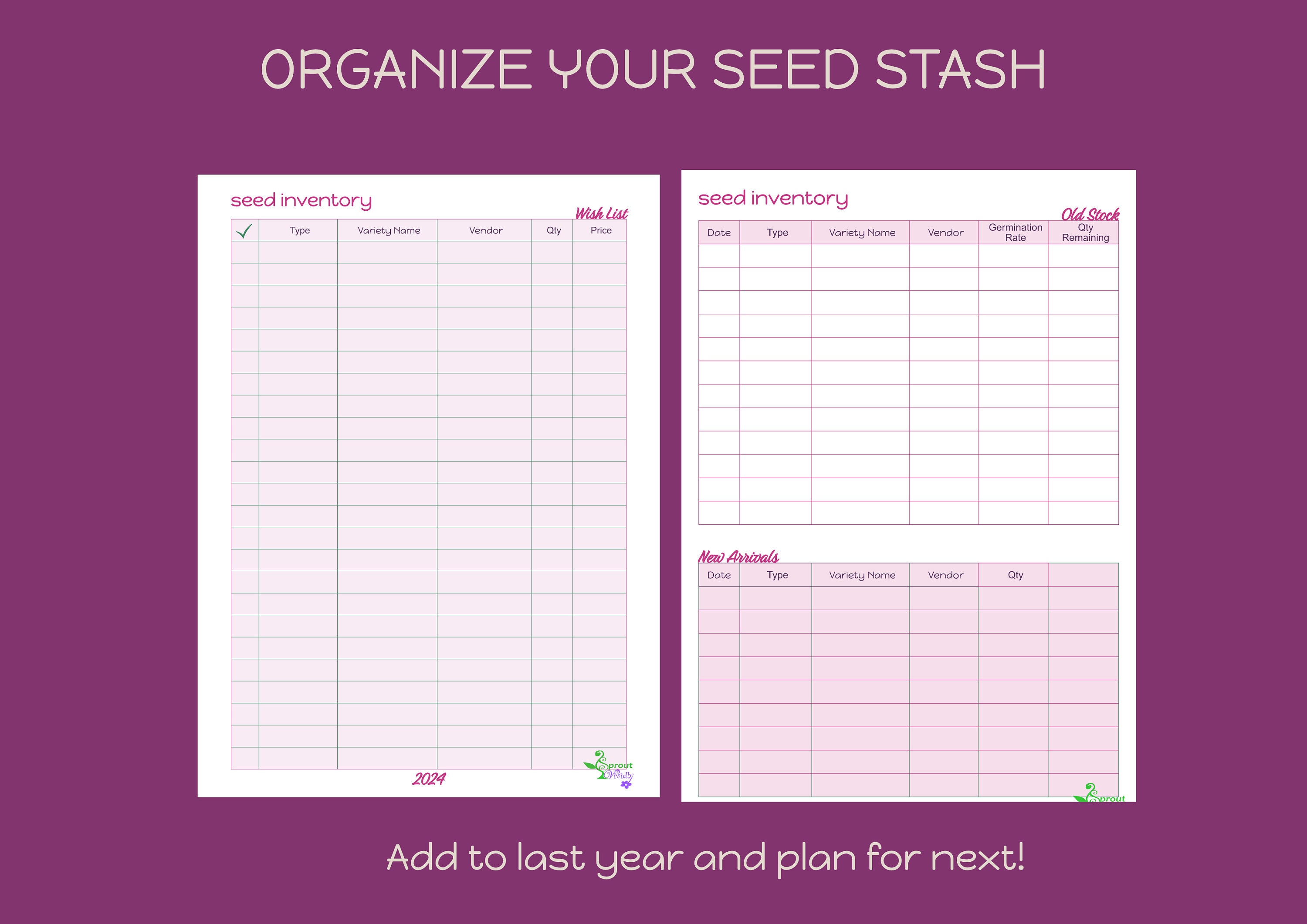 Spring Season Seed Starting Journal Gardening Planner Garden Log ...