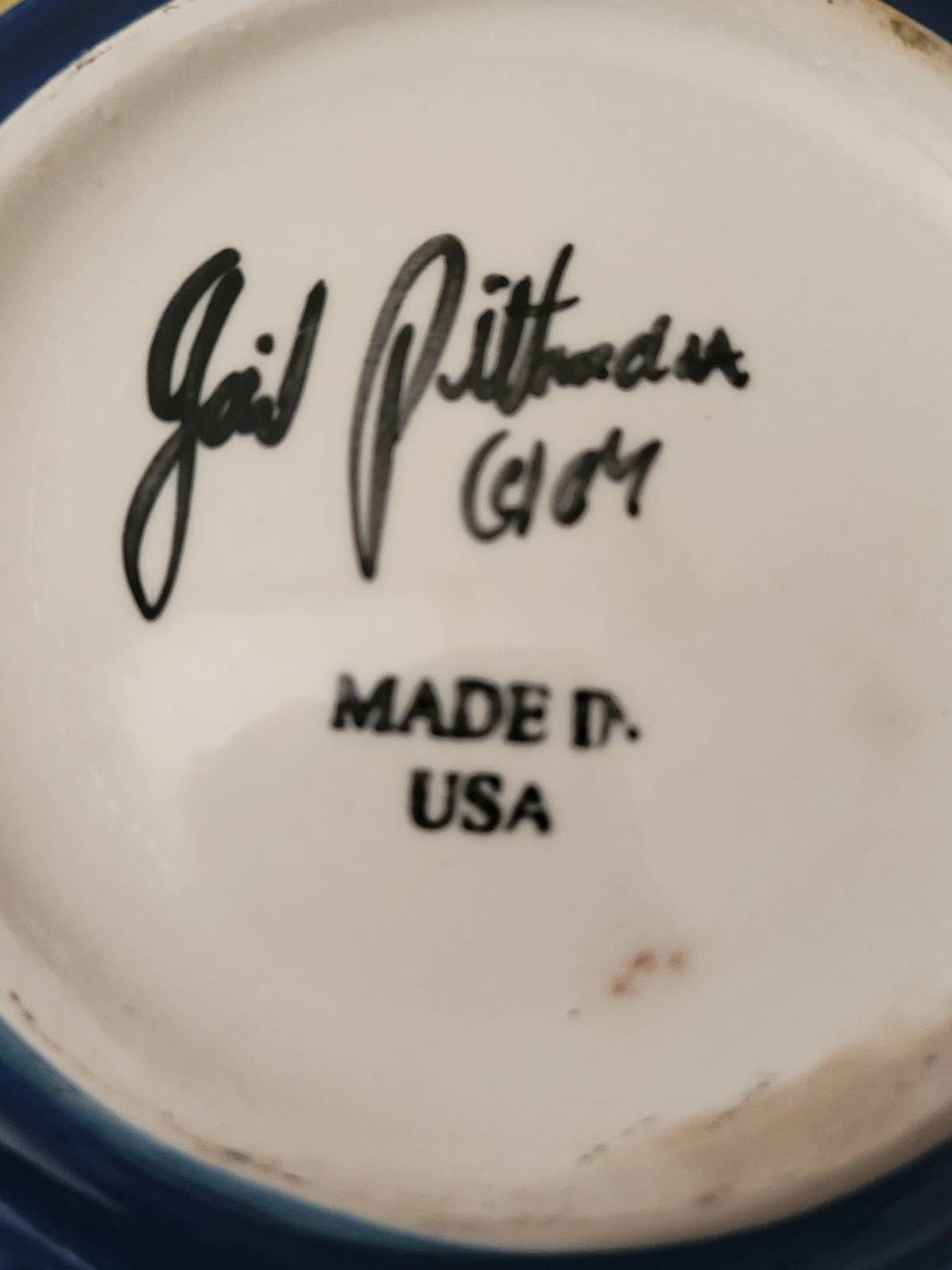 Gail Pittman Pottery Large Yellow Bowl Scallop Edge Rhythm & Blues ...