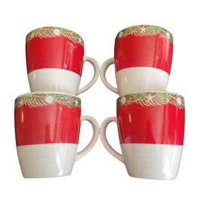 Vintage Oneida Christmas Palm Tree Cups Mugs Sand Dollars Starfish Set ...