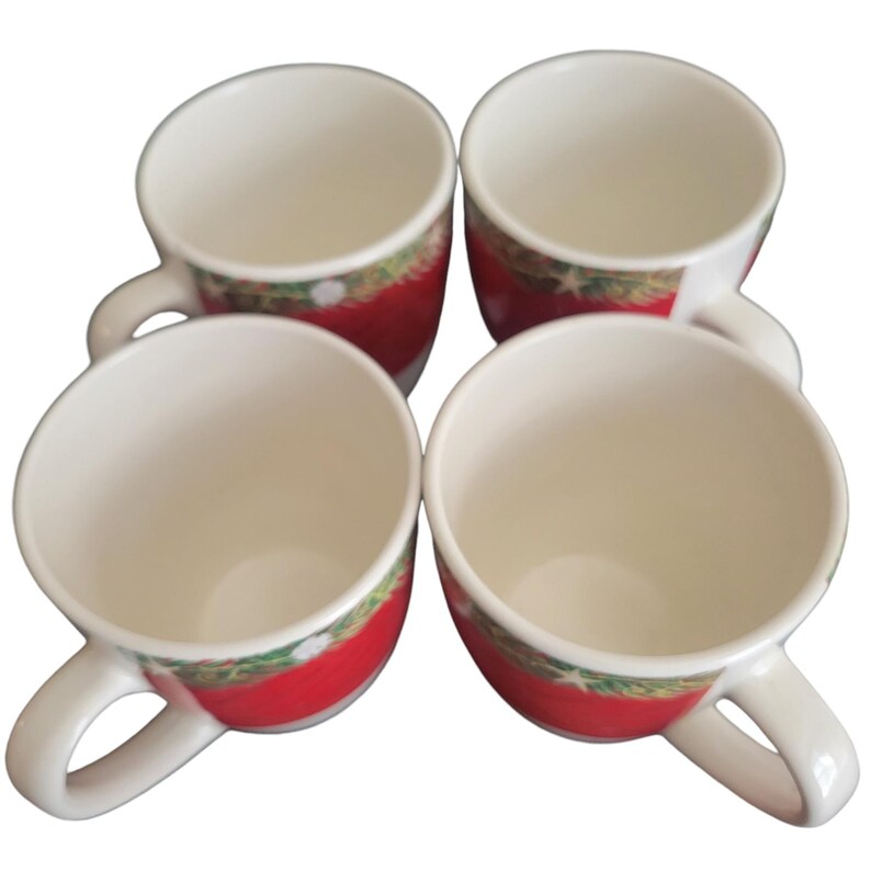 Vintage Oneida Christmas Palm Tree Cups Mugs Sand Dollars Starfish Set ...