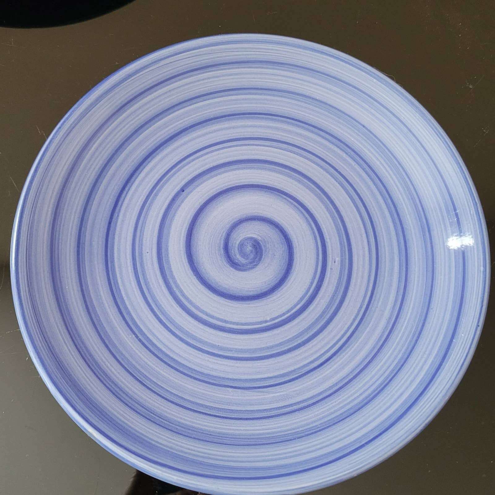 Vintage Blue Swirls Plates Hand Painted Swirl Colors 8 1/4 Inches Set ...