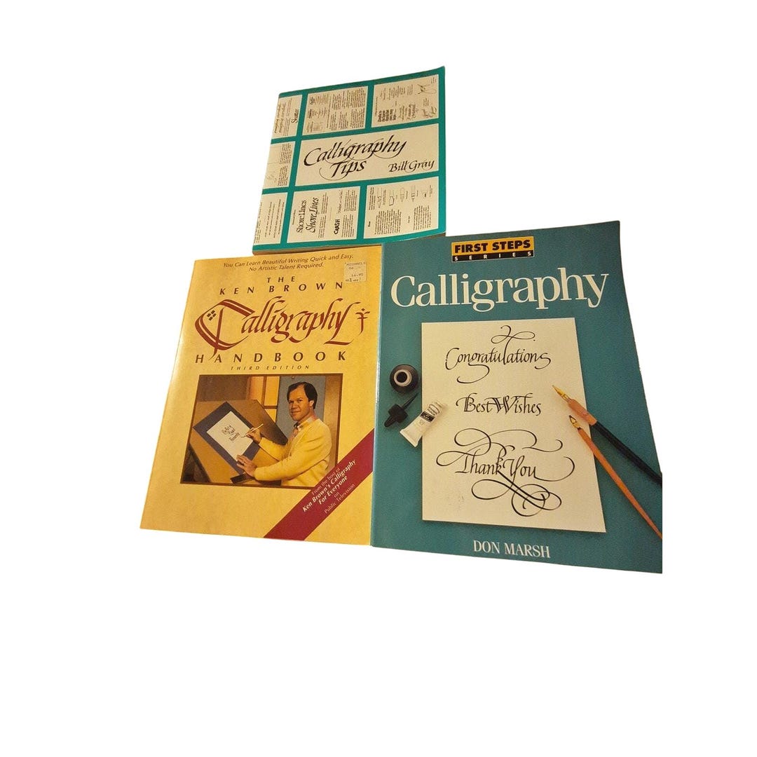 Vintage Calligraphy Books Set of 3 Rare Writing Books Softcover Great ...