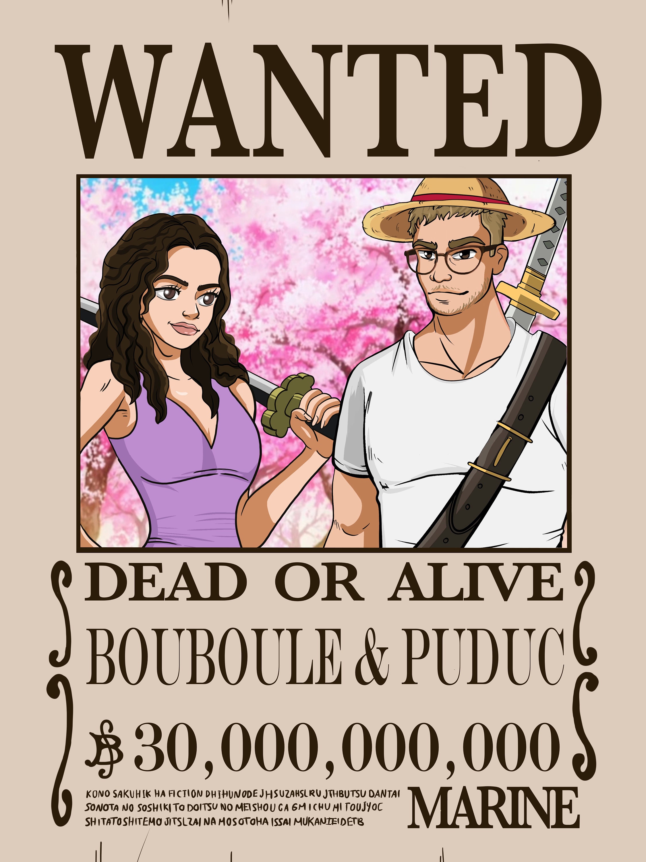 Custom Anime Wanted Poster Personalized Pirate Anime Gift. - Etsy Canada