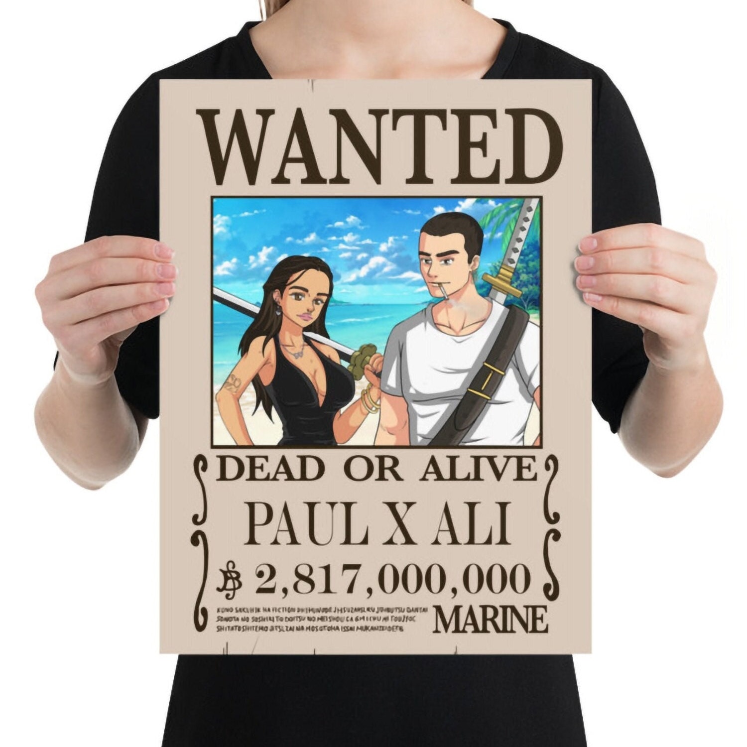 Wanted Poster, Anime Portrait Poster, Custom Gift, Printed. - Etsy