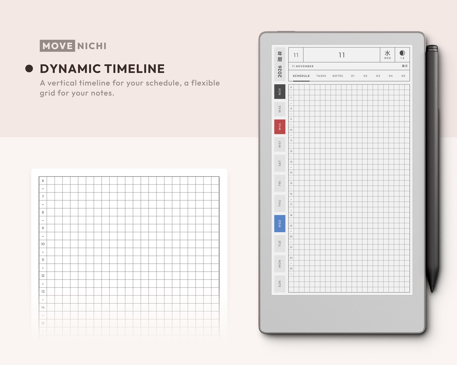 Daily Planner for Remarkable Paper Pro Move — Movenichi 2026 ...