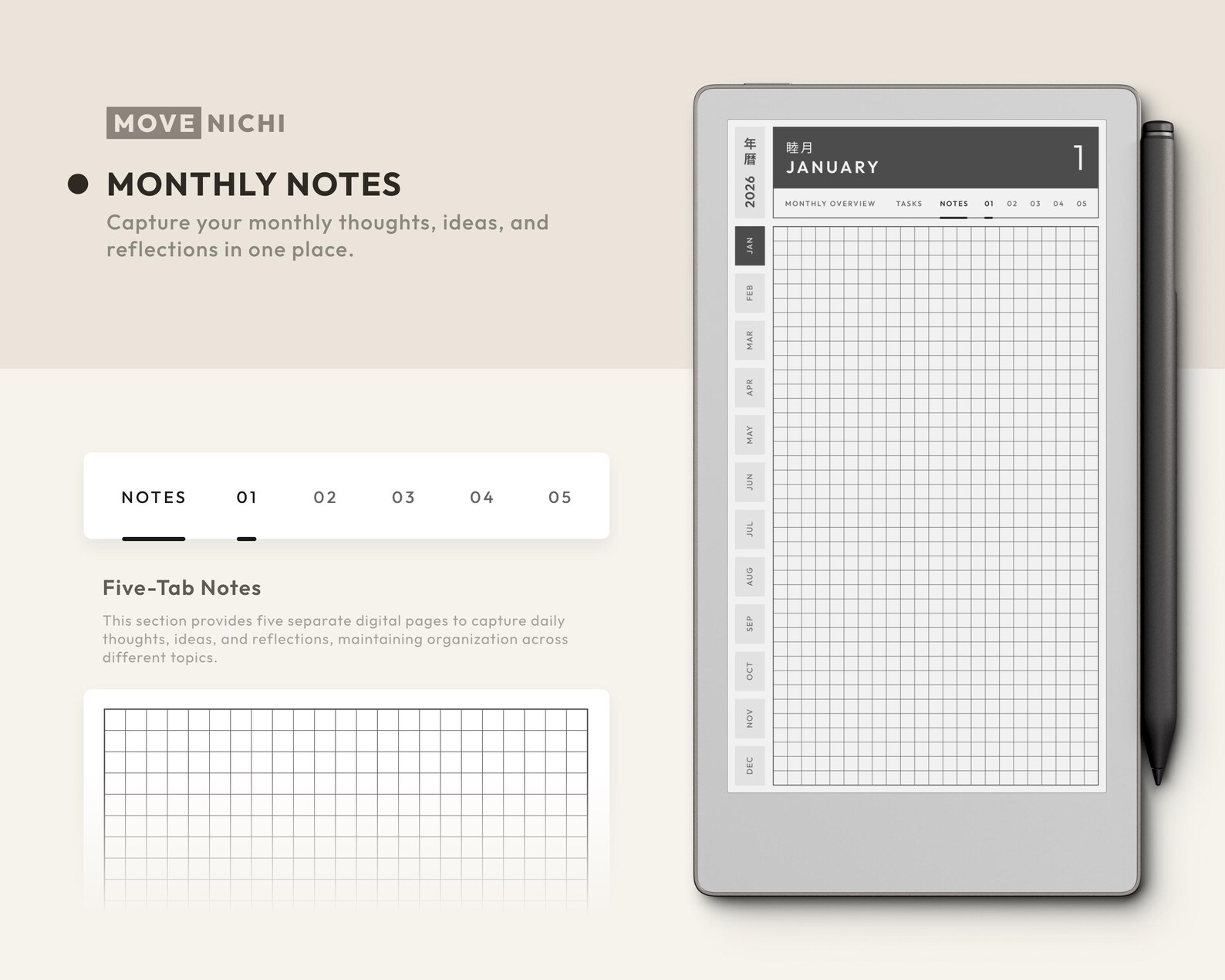 Daily Planner for Remarkable Paper Pro Move — Movenichi 2026 ...