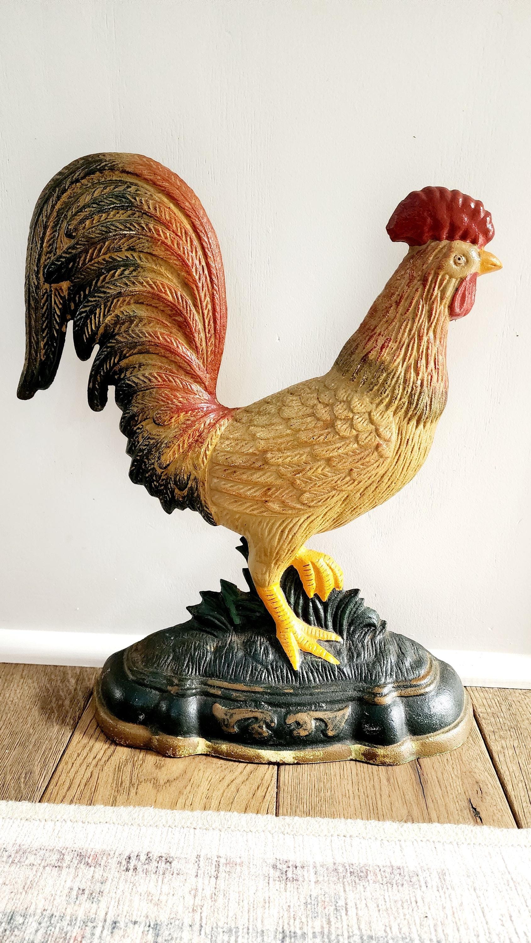 Vintage Cast Iron Rooster Door Stop - Etsy